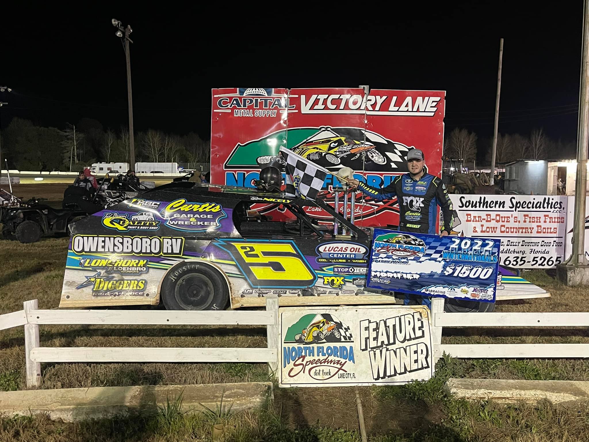 Tyler Nicely takes DIRTcar UMP Modified North Florida Speedway Winter ...